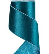 Amazon.com: HUIHUANG Turquoise Wired Ribbon 2-1/2 inch, Christmas ...