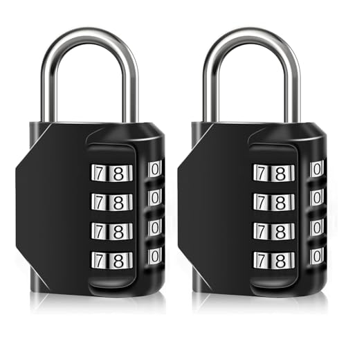 Code Padlock, 4 Digit Outdoor Waterproof Resettable Combination Padlock ...