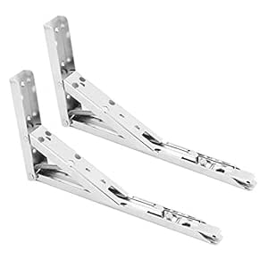 ZHuidjo Metal Triangle Spring Loaded Folding Wall Shelf Brackets ...