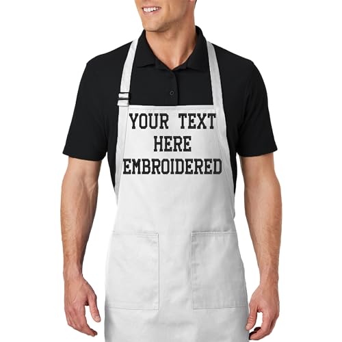 Amazon.com: PLACE4PRINT Personalized Embroidered Chef Apron with Custom ...