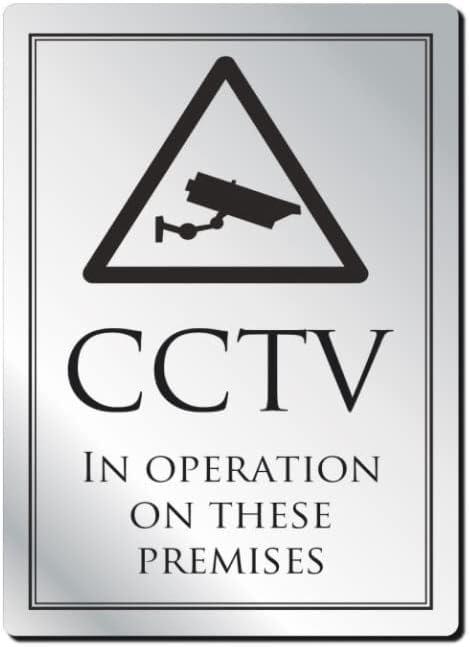 CCTV in Operation on this Premises Warning Sign Silver Black 297 x ...