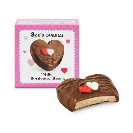 Amazon.com : See's Candies 3 oz Valentine's Day Milk Bordeaux Heart ...