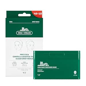 Amazon.com : VT COSMETICS Daily Soothing Mask 30ea & Pro CICA Centella Asiatica Tiger Clear Spot ...