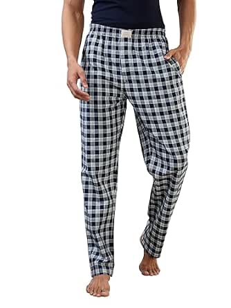 Raymond SleepZ Men Regular Fit Checks Pattern Pure Cotton Pyjama Dark ...