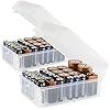 Amazon.com: GlossyEnd Set of 2, 37 Slot Multi Battery Storage Box ...