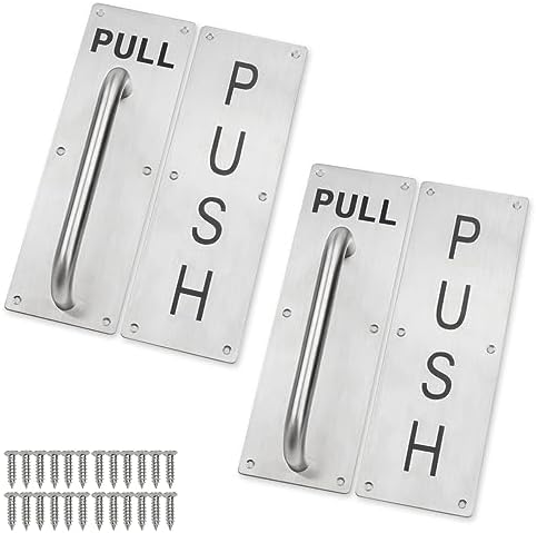 Bwintech 2 Set 304 Stainless Steel Door Handles, Pull and Push Plate ...