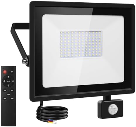 30W Security Lights Outdoor Motion Sensor, PIR Flood Light with Remote ...