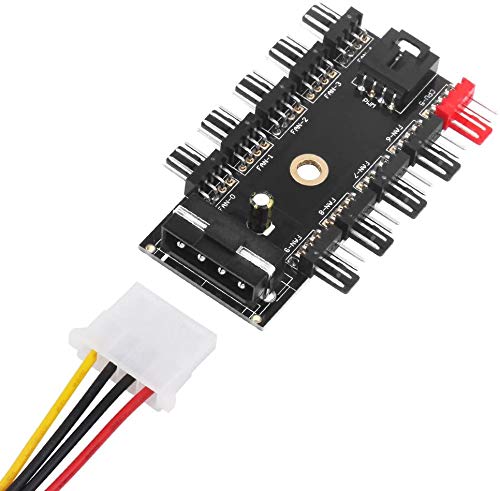 Buy Molex Powered Fan Hub 4-Pin 10 Port 12V 4 Pin Fan PWM Hub Molex ...