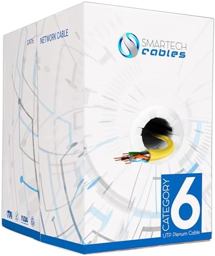 Smartech Cables | Cat6 Ethernet Cable 1000ft |Yellow Bulk Plenum (CMP ...