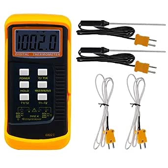 Dual Channel Digital Thermometer DT-6802 II with 2 K- type ...