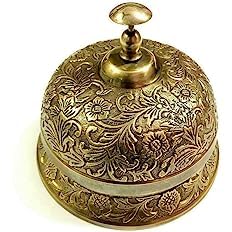 Pragati Creation Antique Brass Desk Bell Elegant Look Golden Desk Bell ...