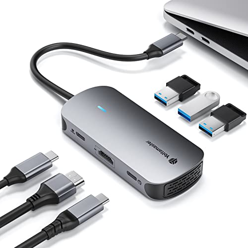 Yottamaster USB C Docking Station, 6-in-1 USB C Hub, Supports HDMI 4K ...