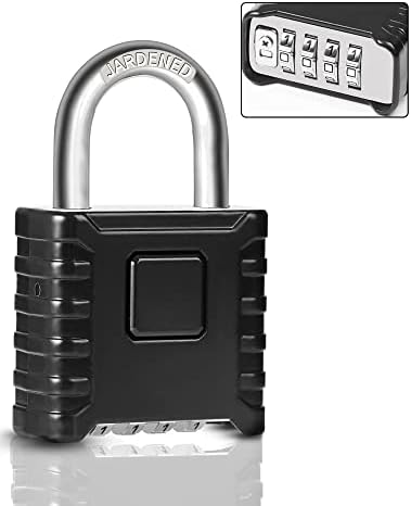 Weielt Heavy Duty Combination Padlocks Outdoor, 52mm Stainless Steel 4 ...