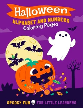 Halloween Alphabet and Numbers Coloring Pages: Spooky Fun for Little ...