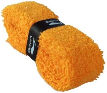 Li-Ning GC001 Cotton Badminton Racket Grip Double Layer, Orange ...