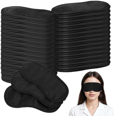 Amazon.com: 200 Pcs Sleep Masks Bulk Eye Mask, Black Blindfold Sleeping ...