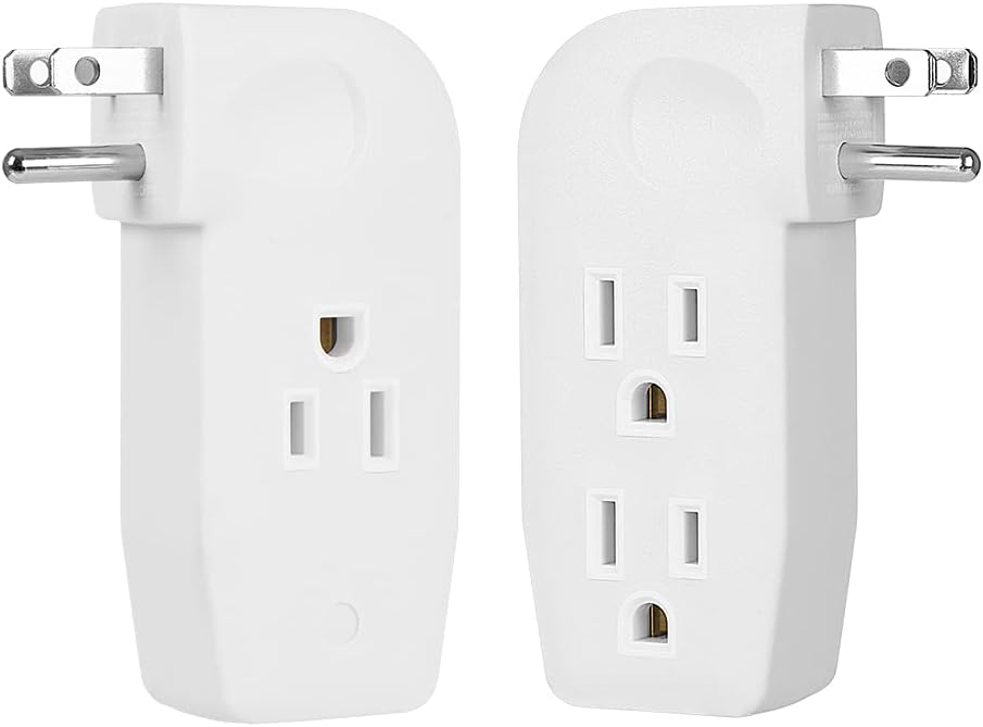 3 Way Vertical Outlet Wall Tap Outlet Splitter Extender with 3 Prong ...