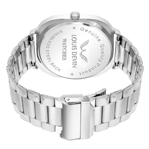 LOUIS DEVIN Stainless Steel Chain Analog Wrist Watch for Men (Black ...