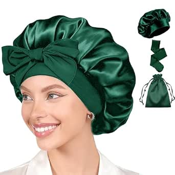 Women Hair Cap, Satin Bonnet for Sleeping, Silk Bonnet, Curly Hair ...