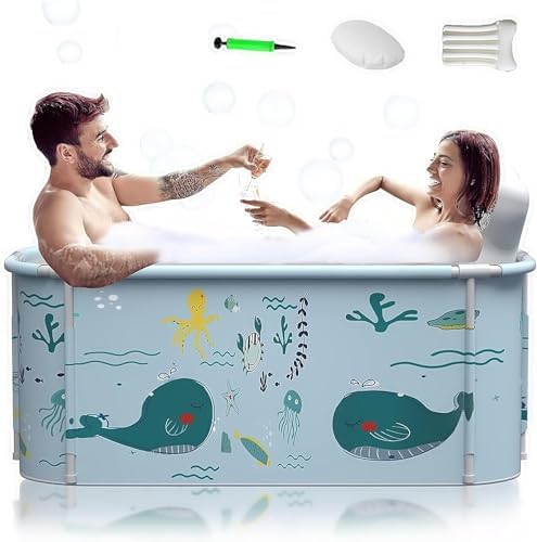 Luteti Adult Folding Bathtub Portable Soaking Bath Tub Collapsible ...