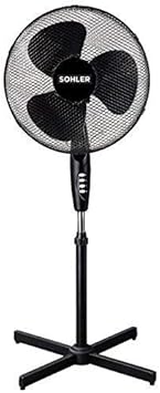 Sohler Black 16" Standing Pedestal Stand Fan Adjustable Oscillating ...