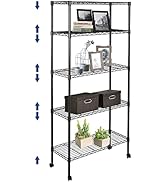 Amazon.com: 5 Tier Wire Shelving Rack with Wheels, 5 Tier Chrome ...