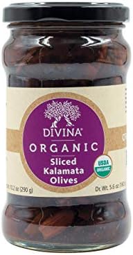 Amazon.com : Divina Organic Sliced Kalamata Olives, 10.2 Ounce Net ...