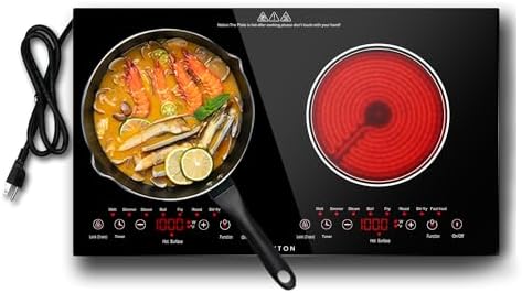 Amazon.com: VBGK Electric Cooktop,110-220v Plug in Electric burner,12 ...