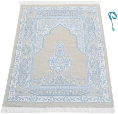 Muslim Prayer Rug with Islam Prayer Beads - Travel Prayer Mat, Islamic ...