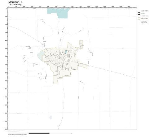 Amazon.com : ZIP Code Wall Map of Morrison, IL ZIP Code Map Not ...