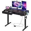 Amazon.com: Bestier LED Electric Standing Gaming Desk with Double ...