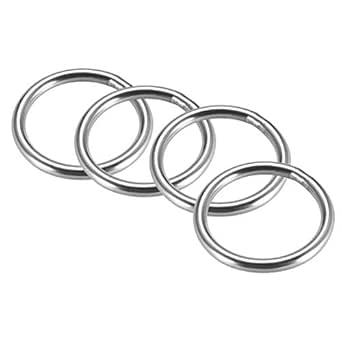 uxcell Stainless Steel O Ring 2-inch Outer Diameter 5mm Thickness ...