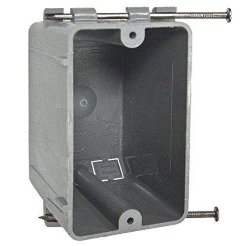 Hubbell-Raco 7302RAC Non-Metallic Box, 1 Gang, 2-13/16" Depth with ...