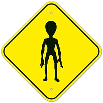 Amazon.com: Sigo Signs Alien Crossing Sign, 12x12 Inches, Rust Free ...