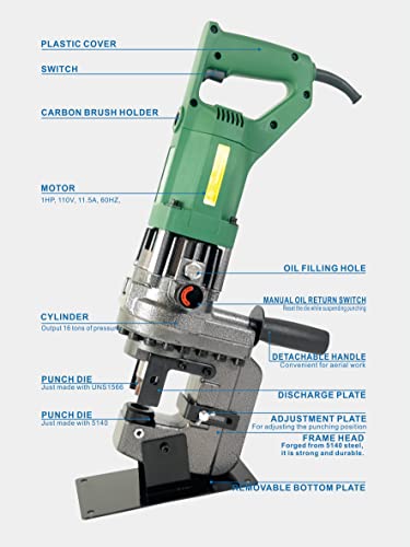 Snapklik.com : UTZIKO 1.2 HP 110V Hydraulic Puncher Electric Hydraulic ...