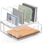 Amazon.com: SANRUI Acrylic Desk File Organizer, 6 Vertical Compartments ...