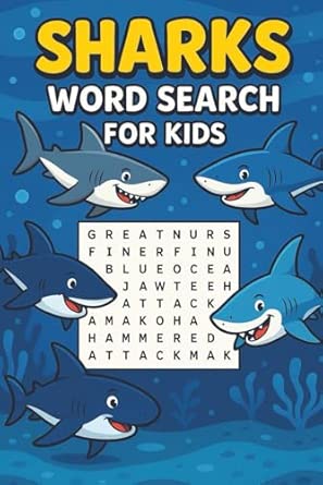 Sharks Word Search For Kids: 50+ Shark Word Search Puzzles for Kids ...