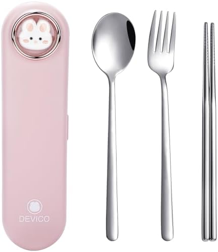 Amazon.com | Educatgame Cute Cutlery Set, Includin Reusable Stainless ...