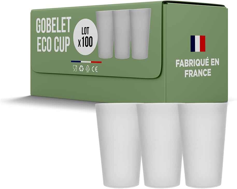 SPARKLERS CLUB Lot de 100 Gobelets Réutilisables ECOCUP 30cl - Gobelet ...