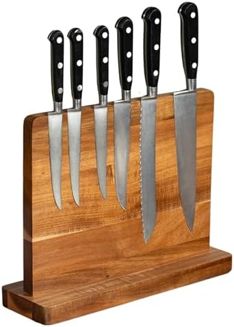 Amazon.com: BIRDROCK HOME Wooden Magnetic Knife Block without Knives ...