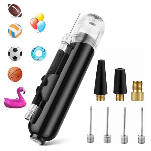 Ball Pump for Sports Balls, Dual Action Inflate Air Pump with 5 Needles ...