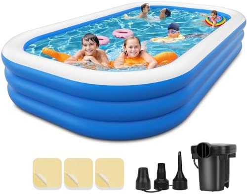 Amazon.com: bailinghai Extra Large Inflatable Pool with Pump for Adults ...