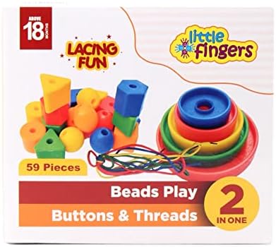 Little Fingers 2 In1 Beads Play/Buttons Threads Combo Puzzle Sets Beads ...