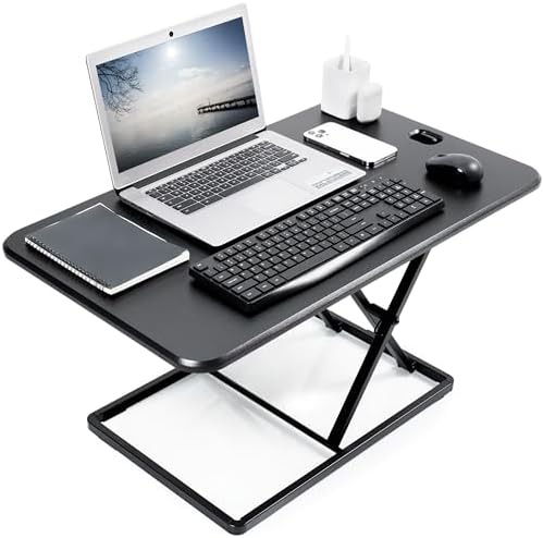 VIVO Ultra-Slim 81cm Single Top Height Adjustable Standing Desk Riser ...