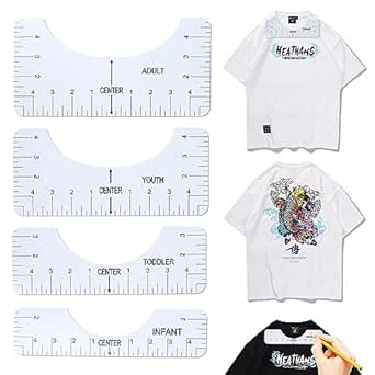 WLLHYF Tshirt-Ruler Guide for Vinyl Alignment 4PCS T Shirt Rulers to ...