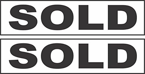 Amazon.com : 2-6x24 Sold Real Estate Rider Sign Black : Office Products