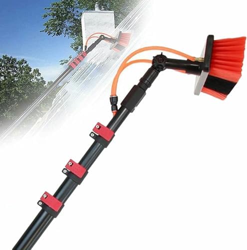 Telescopic Window Cleaning Pole with Water Fed Brush 3.6-10.8M ...