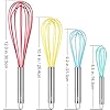 Amazon.com: HOTEC 4 Pieces Silicone Whisks Set, Wire Balloon Whisks for cooking Egg Beater, Non ...