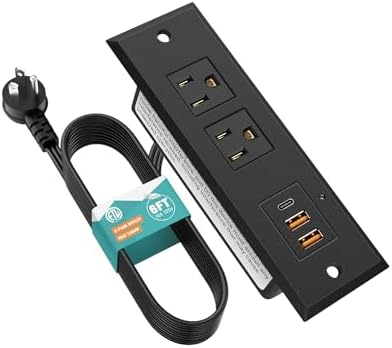 Amazon.com: Recessed Power Strip USB C 18W, Desk Power Strip with 2 ...