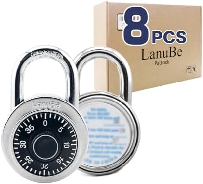 LanuBe Lock Standard Dial Combination Lock, 2 in. Wide, with Different ...